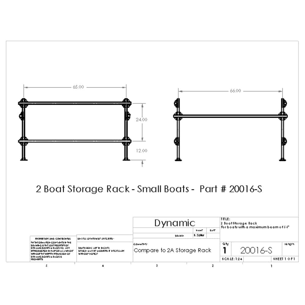 Dynamic 2 Boat Storage Rack - Small